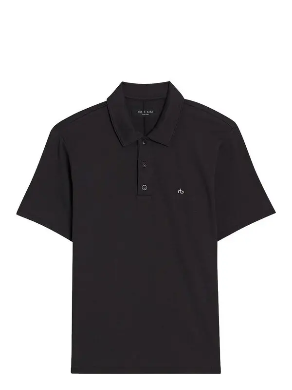 Rag & Bone Pima Cottonjersey Polo Shirt - Black