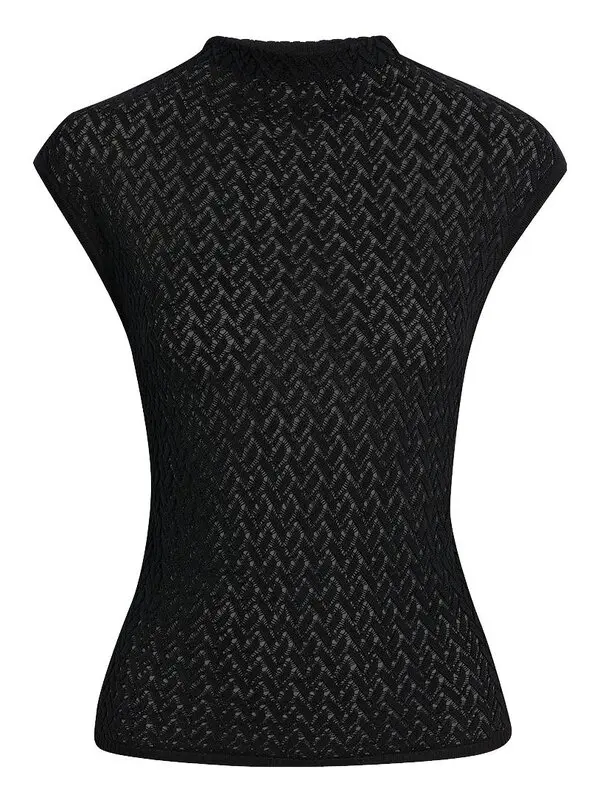 Rag & Bone Tana Crocheted Wool Top - Black