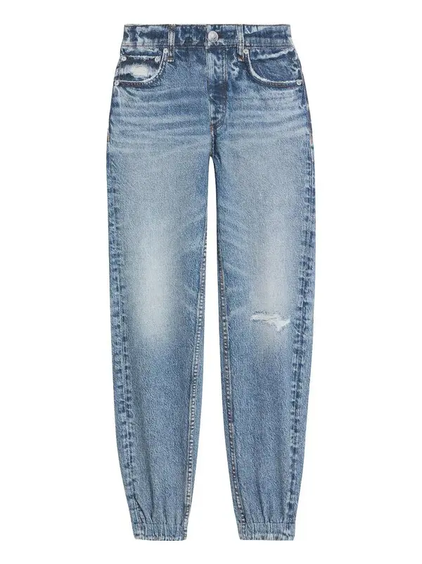 Rag & Bone Miramar Denim-effect Print Track Pants - Dark Denim