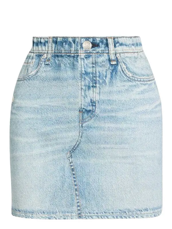 Rag & Bone Miramar Denim-effect Print Mini Skirt - Light Blue