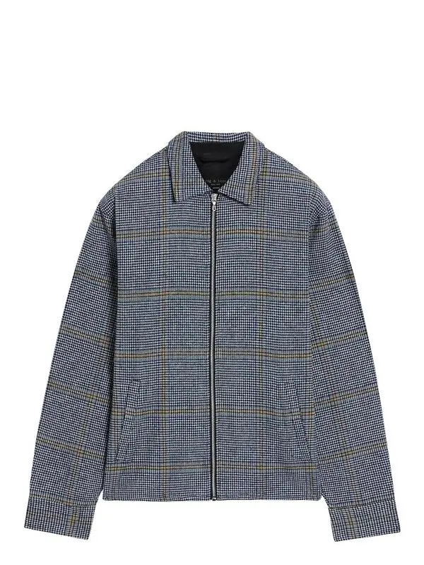 Rag & Bone Checked Cotton-tweed Jacket - Navy