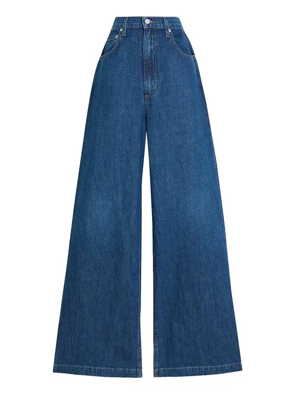 TWP Mcdougal St. High-rise Wide-leg Jeans - Mid Denim