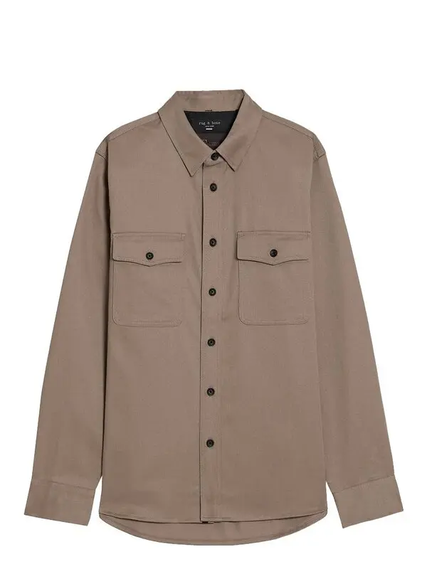 Rag & Bone Jack Woolblend Twill Shirt - Light Brown