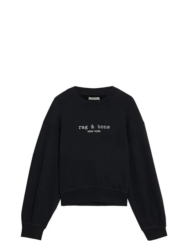 Rag & Bone Logo-print French Cotton-terry Sweatshirt - Black
