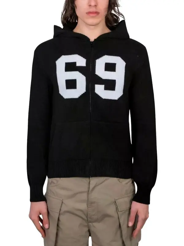 Gimaguas Intarsia-knit Hoodie - Black