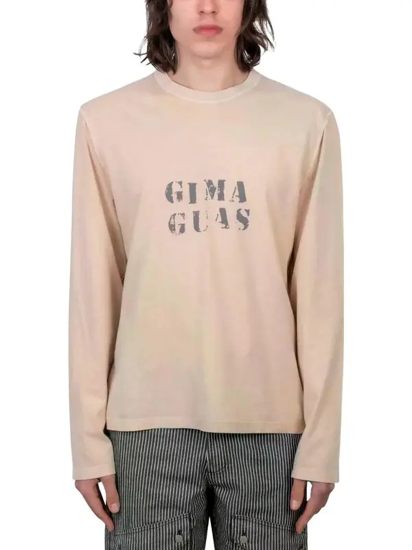 Gimaguas Logo-print Long-sleeve T-shirt - Neutrals