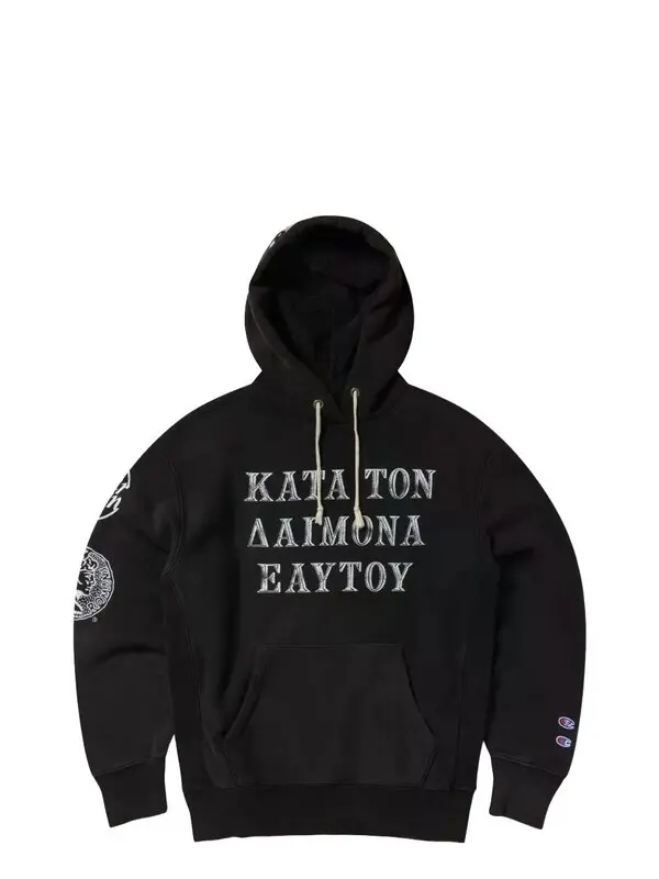 Champion X Aries Graphic-print Drawstring Hoodie - Black