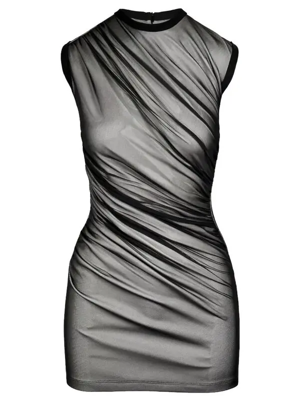 IOANA CIOLACU Swirl Ruched Mini Dress - Black