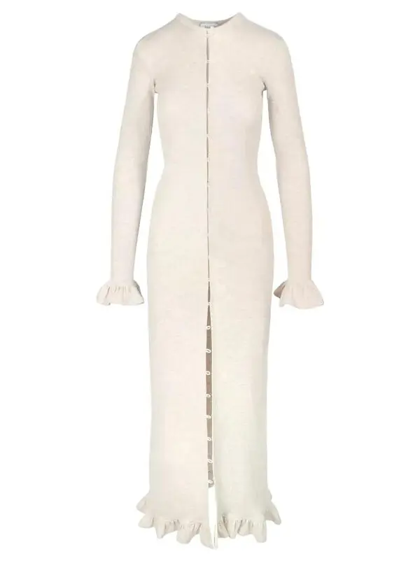 IOANA CIOLACU Ruffled Maxi Dress - Neutrals