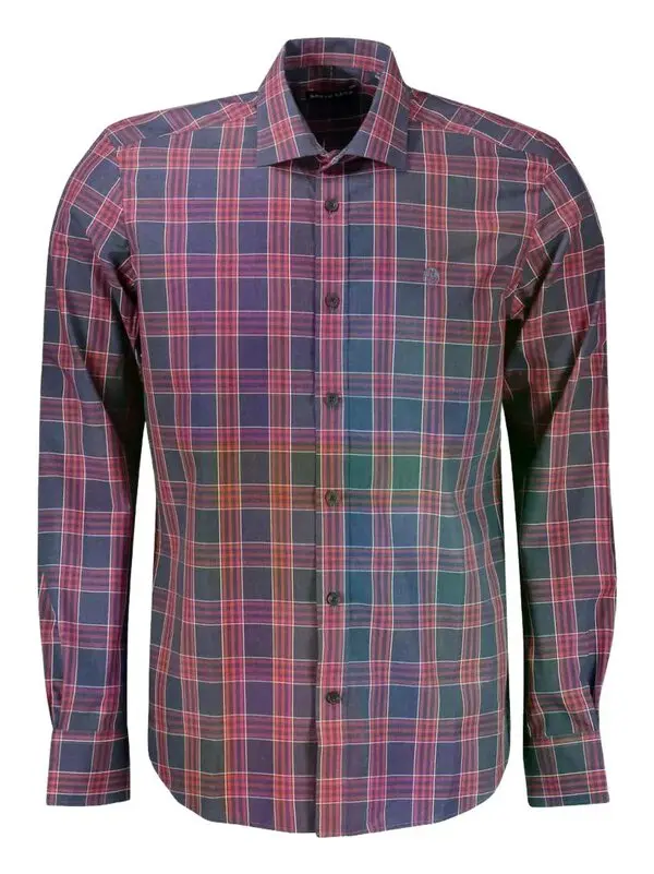 NORTH SAILS Plaid-pattern Long-sleeve Cotton Shirt - Blue
