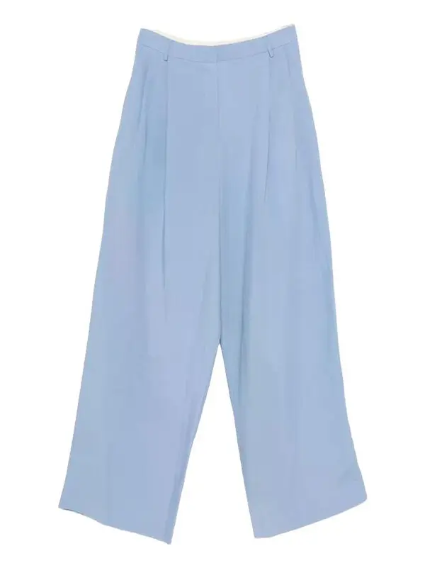 MERCI Pleated Wide-leg Trousers - Blue