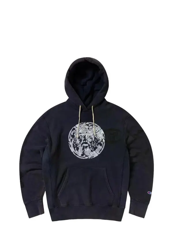 Champion X Aries Graphic-print Drawstring Hoodie - Blue