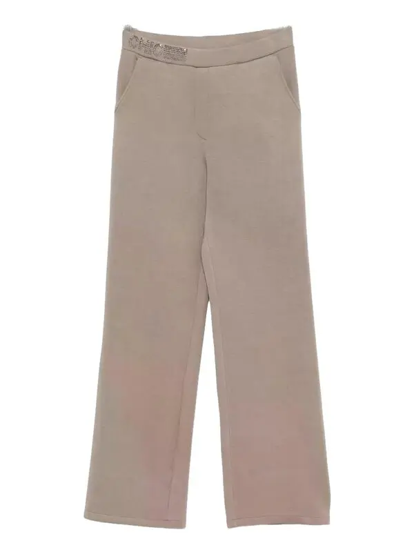 BETTY BARCLAY Crystal-embellished Wide-leg Trousers - Brown