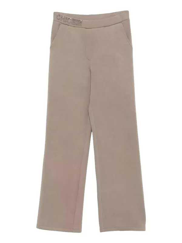BETTY BARCLAY Crystal-embellished Wide-leg Trousers - Brown