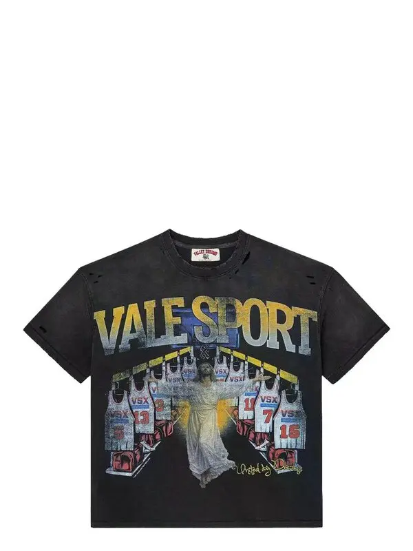 VALE FOREVER Hof Distressed Cotton T-shirt - Black