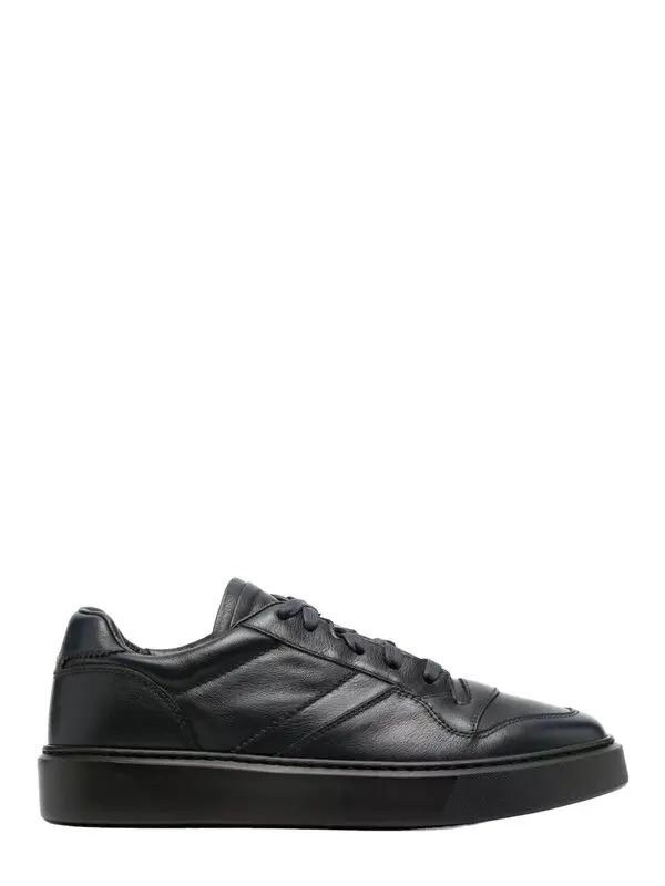 DOUCAL'S Grained Leather Sneakers - Blue
