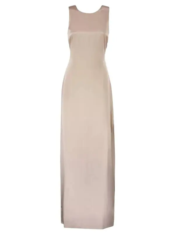 Max Mara Draped-back Silk Dress - Neutrals