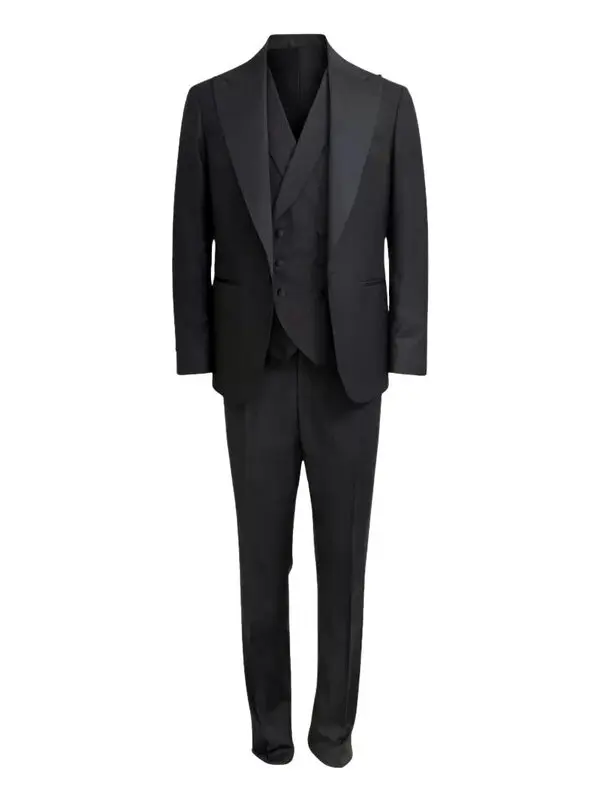 FRANZESE COLLECTION Beckham French Tuxedo Suit - Black