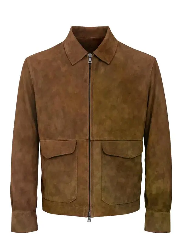 FRANZESE COLLECTION Bonded Suede Jacket - Brown