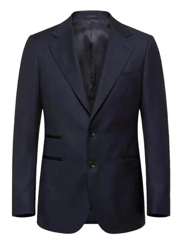 FRANZESE COLLECTION Wool Single-breasted Blazer - Blue