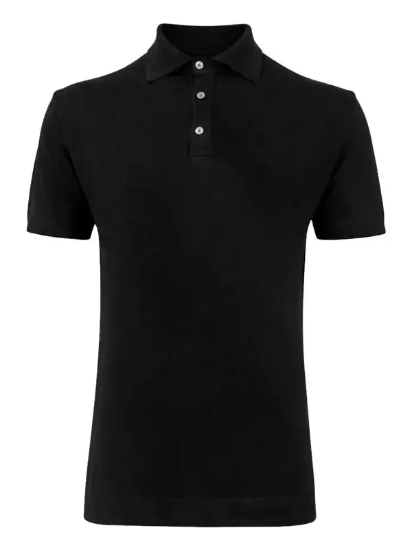 FRANZESE COLLECTION Gossip Ribbed-trim Polo Shirt - Black