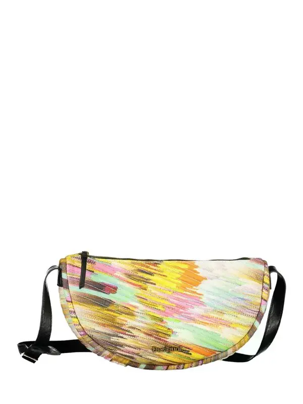 Desigual Abstract-print Half-moon Belt Bag - Yellow