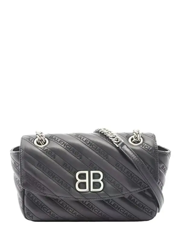 Balenciaga 2010s Bb-logo Shoulder Bag - Black