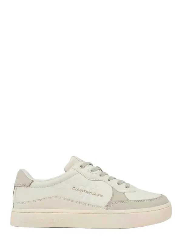 Calvin Klein Classic Cupsole Panelled Logo-print Sneakers - Neutrals