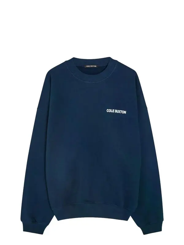 COLE BUXTON Logo-print Crew-neck Sweatshirt - Blue