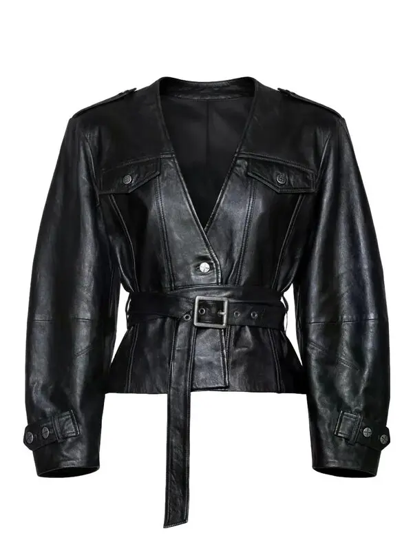 Ksubi Belted Leather Jacket - Black