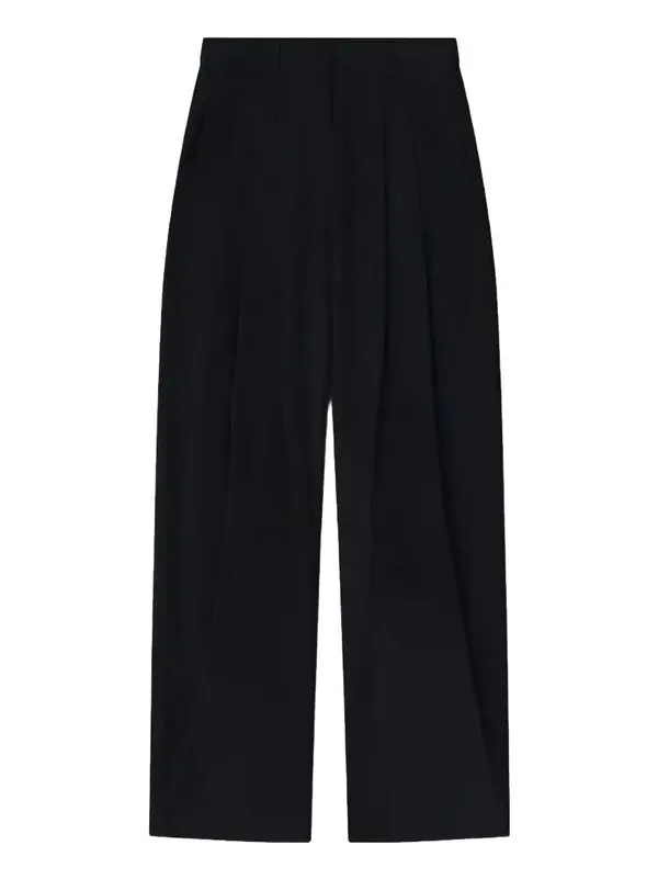 Nanushka Seka Tapered-leg Silk Trousers - Black