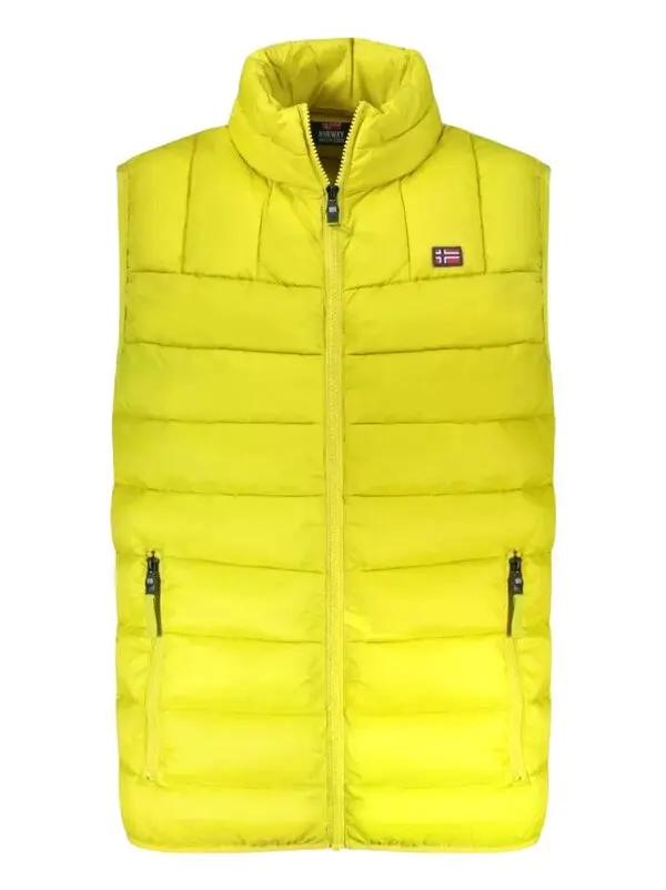 NORWAY 1963 Quilted Zip-up Gilet With Logo Patch - Yellow