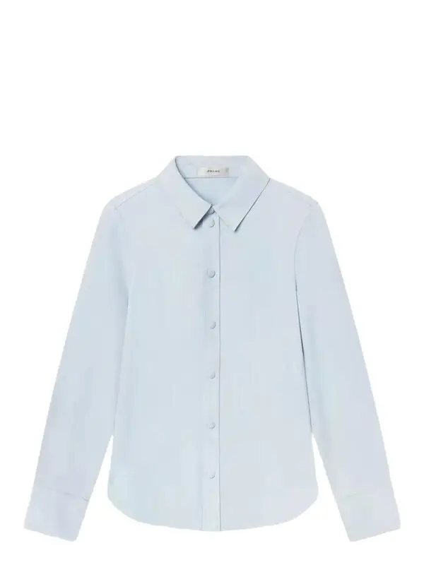 FRAME Suede Long-sleeve Shirt - Blue