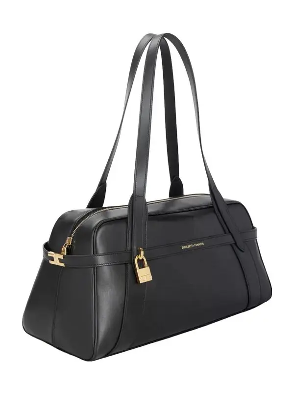 Elisabetta Franchi Padlock Detail Shoulder Bag - Black