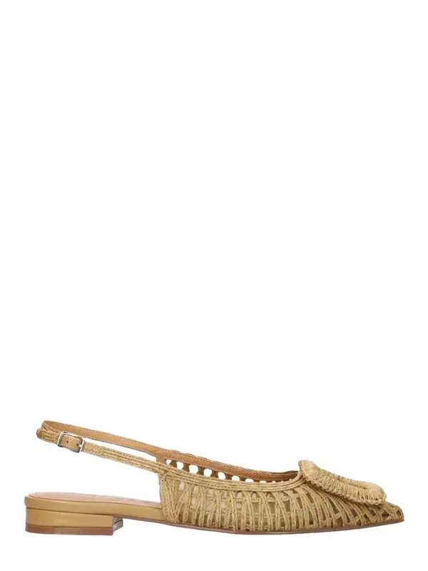 BIBI LOU Woven Ballet Flats With Buckle Detail - Neutrals