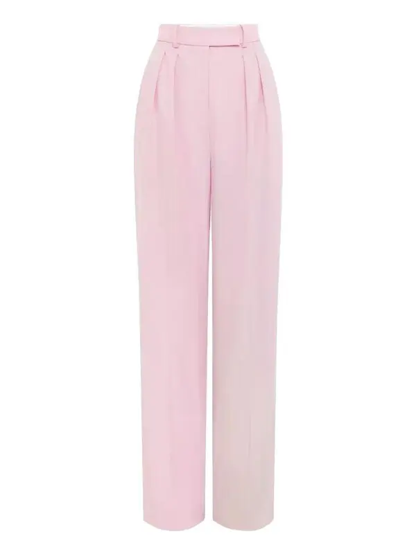Alex Perry Pleated Straight-leg Trousers - Pink