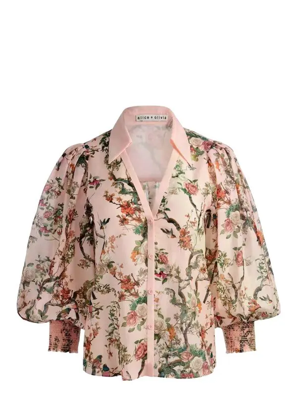 Alice + Olivia Charis Floral-print Blouse - Pink