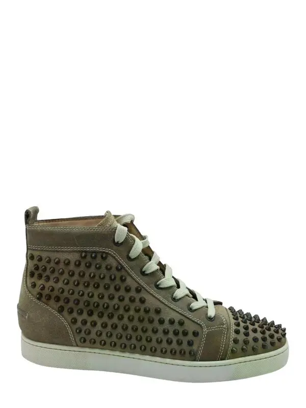 CHRISTIAN LOUBOUTIN Louis Spikes High-top Sneakers - Brown