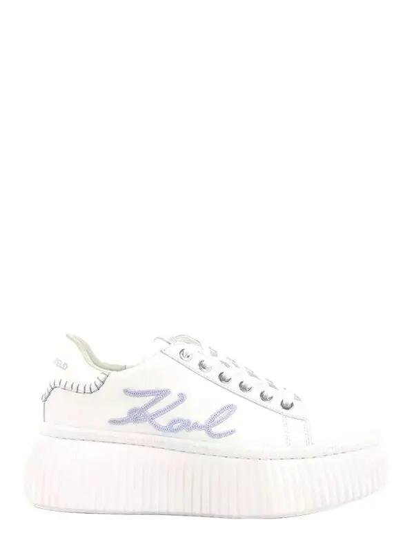 Karl Lagerfeld Kreeper Cornelly Flatform Sneakers - White