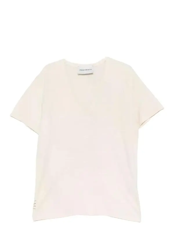 AMARANTO V-neck Short-sleeve T-shirt - White