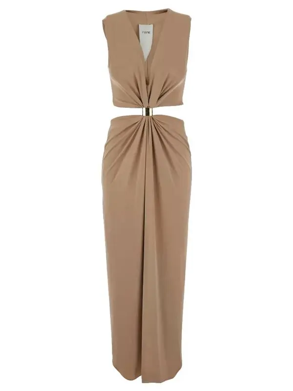 RAME Cut-out Ruched Maxi Dress - Neutrals