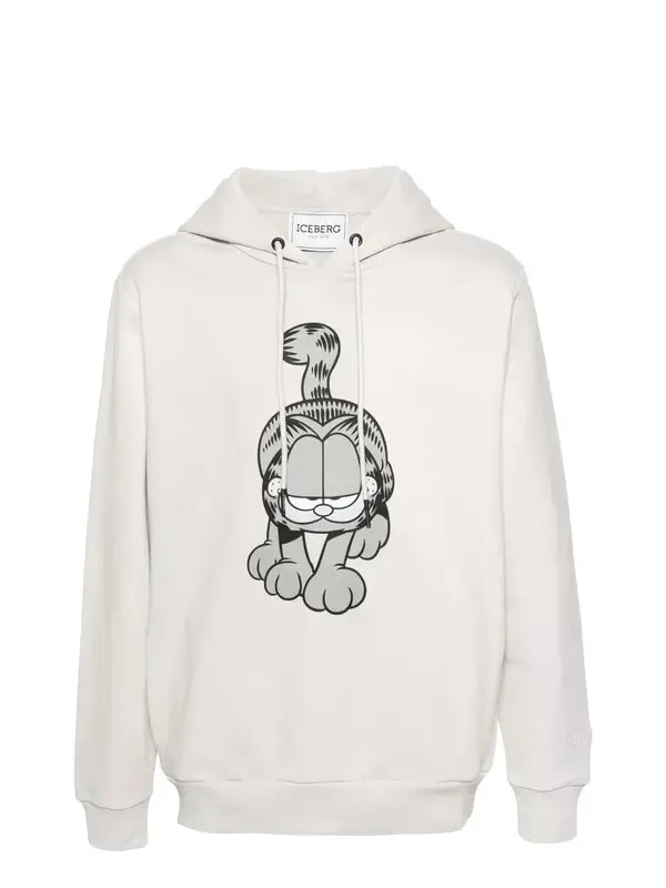 Iceberg Garfield-print Hoodie - Grey