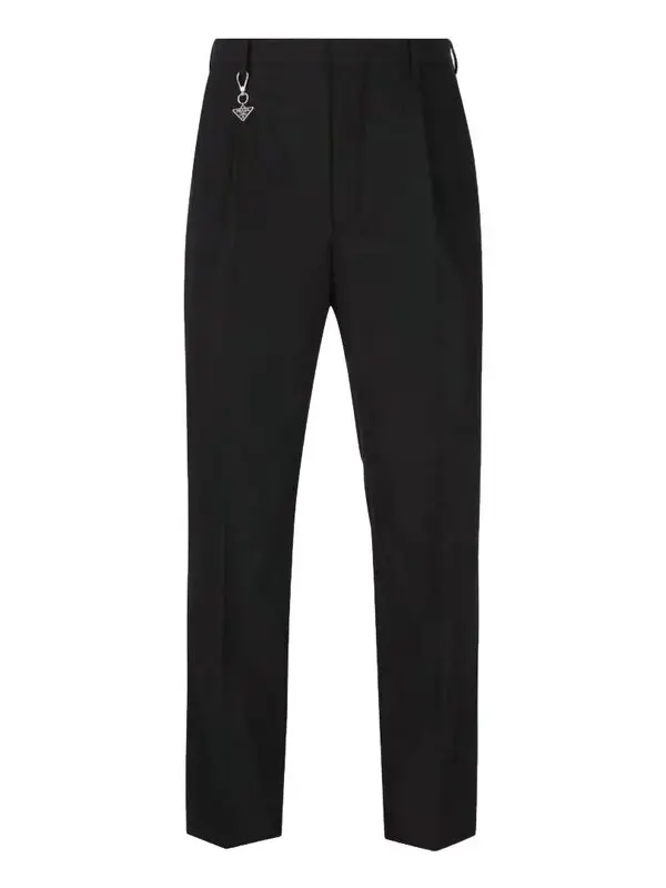 Prada Charm-detail Trousers - Black