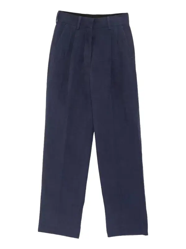 BLAZÉ MILANO Pleated Straight-leg Trousers - Blue