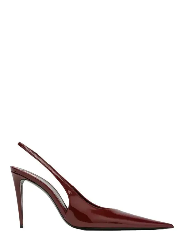 Saint Laurent Guermantes Leather Slingback Pumps - Red