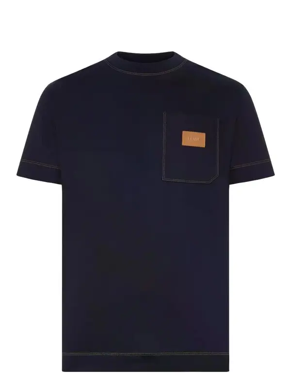 Fendi Logo-patch T-shirt - Blue