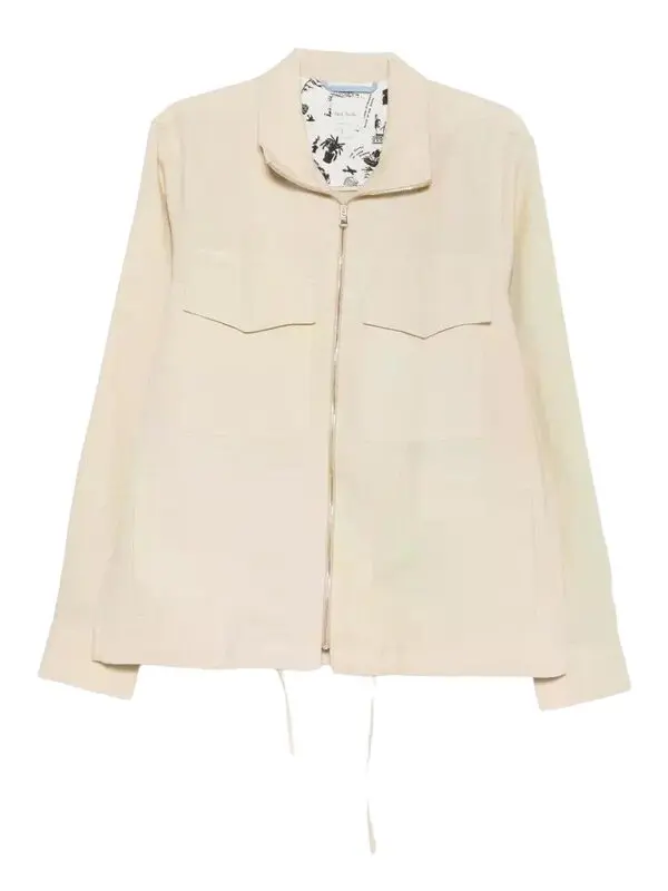Paul Smith Zip-up Jacket With Drawstring Hem - Neutrals