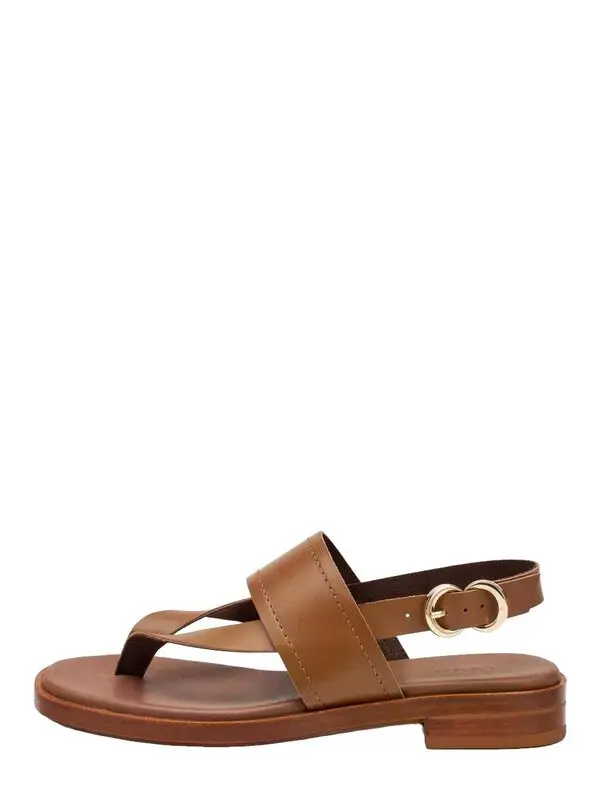 FRAU Leather Thong Sandals - Brown