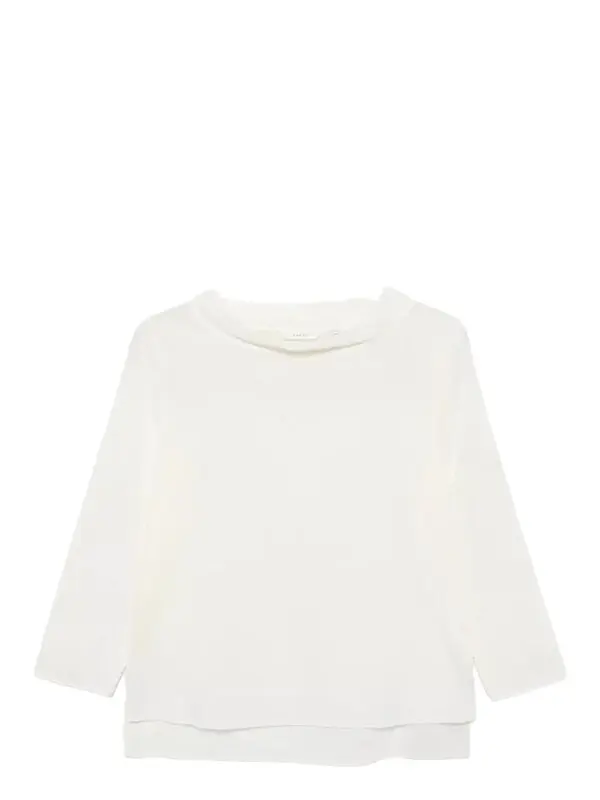 XACUS Fil-coupé Boat-neck Top - White