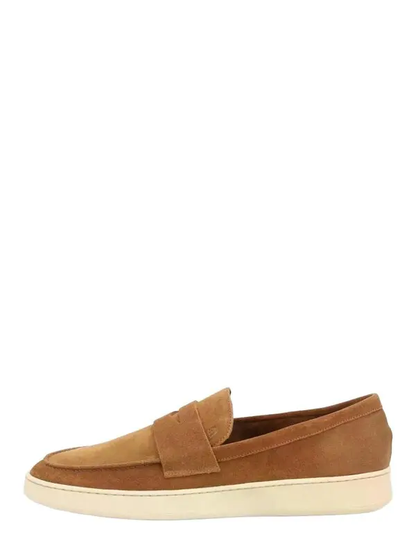FRAU Saddle-detail Suede Loafers - Brown